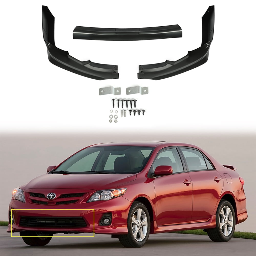 Kojem Front Bumper Lip Chin for 11 12 13 Toyota Corolla 3-Piece Spoiler ...