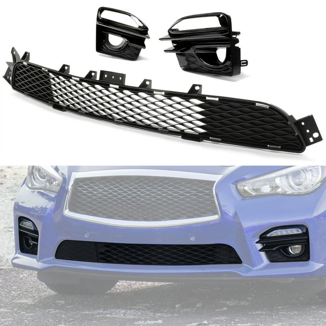Kojem Front Bumper Lower Radiator Grille Grill for 2014-2017 Infiniti ...