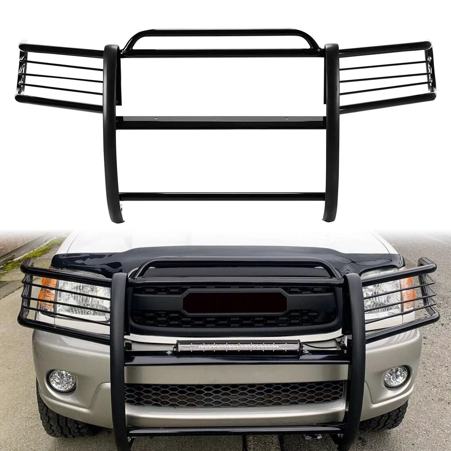 Kojem Black Steel Front Bumper Protector Grille Guard for 2003-2009 ...