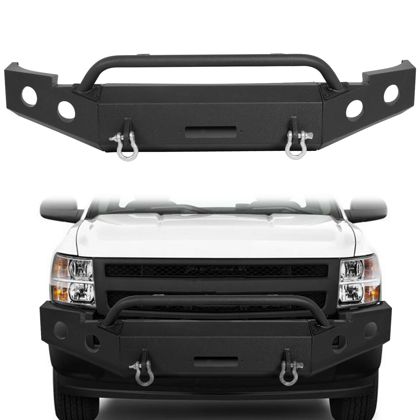 Kojem Front Bumper Push Bar for 2007-2013 Chevy Silverado 1500, Steel ...