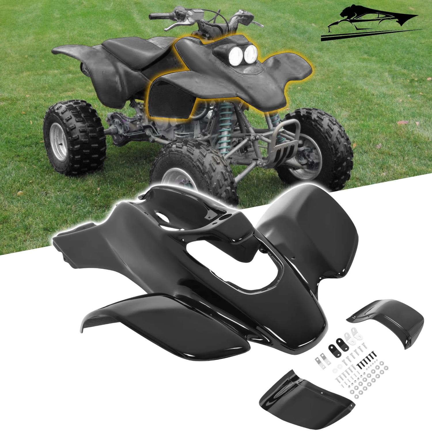 Kojem Front Fender Kit for 1999-2004 Honda TRX 400EX Black - Walmart.com