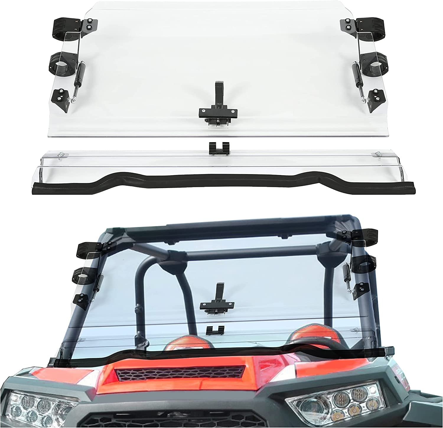 Kojem Front Full Fold Down Windshield Clear for 14 15 16 17 18 Polaris ...