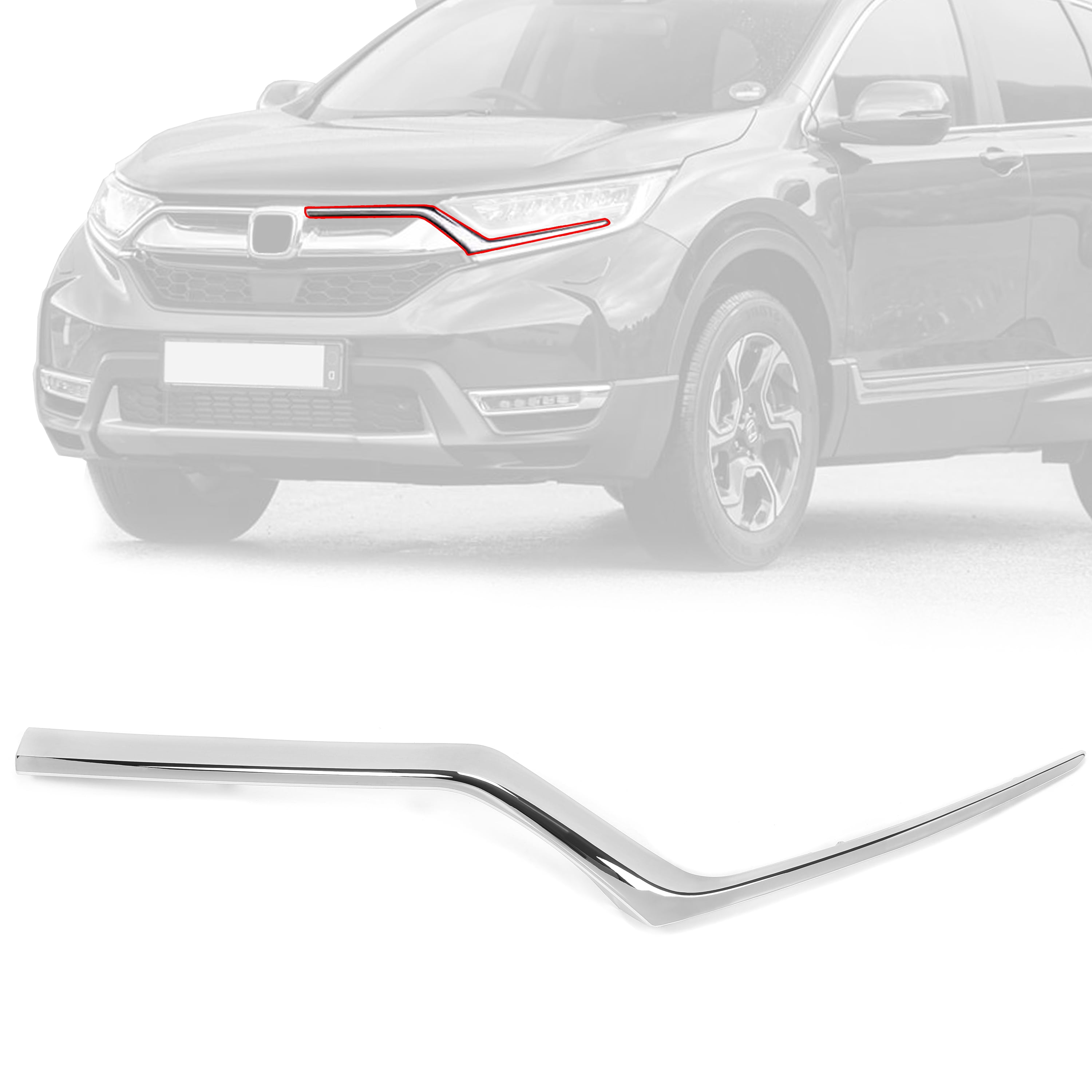 Kojem Front Left Headlight Trim Molding Grille Chrome for 2017 2018 ...