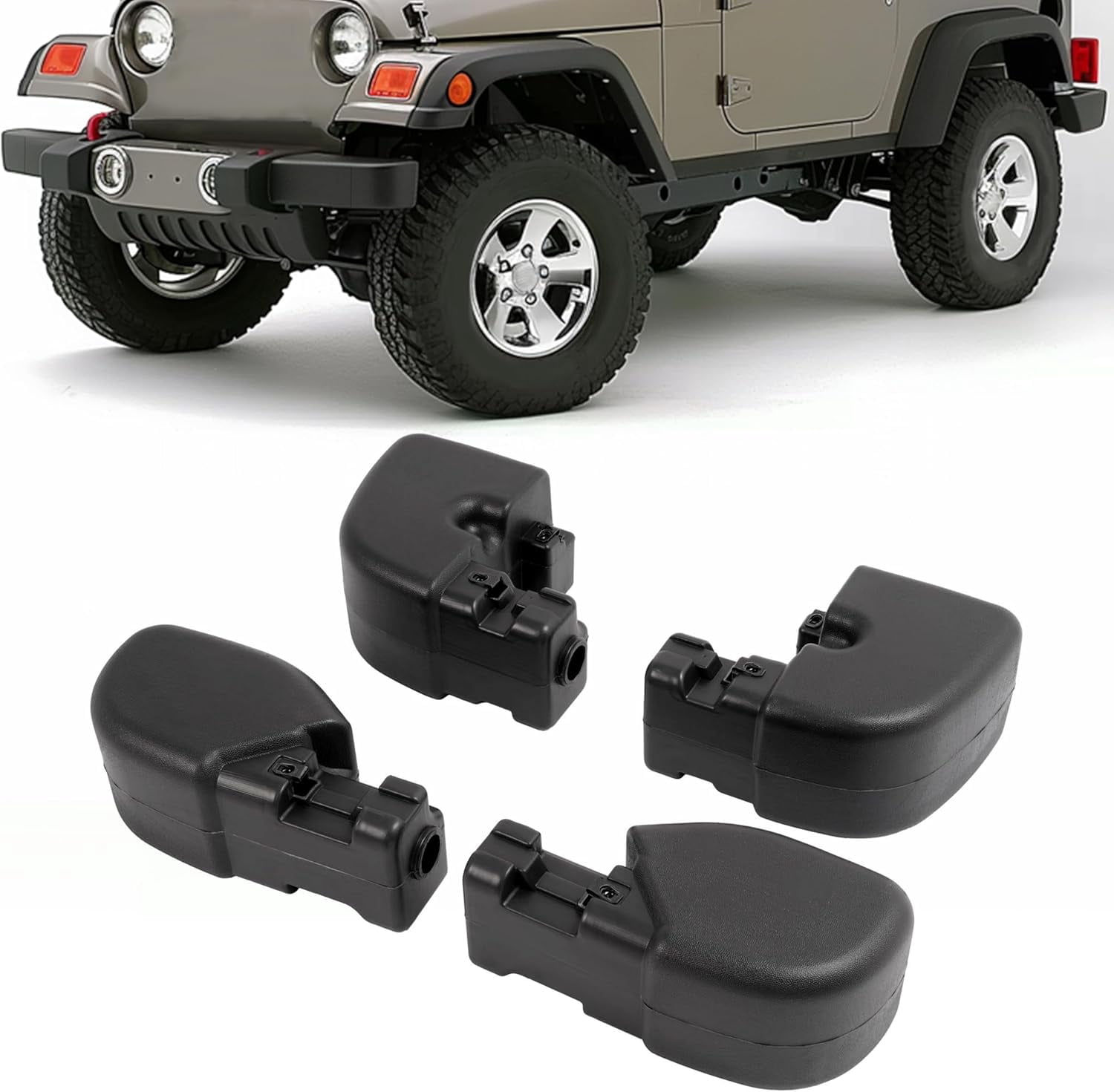 Kojem Front+Rear Bumper End Cap Compatible with 2006 Jeep Wrangler 65th ...