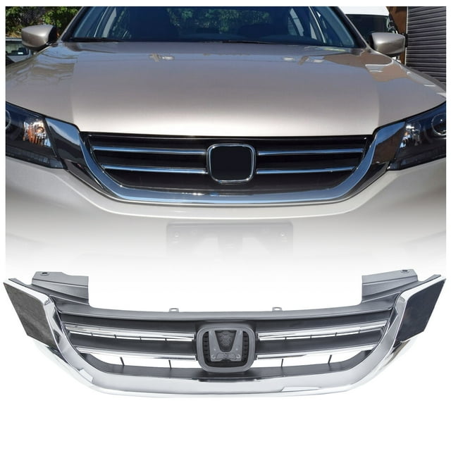 Kojem Front Upper Grille, ABS Plastic, Black/Chrome, for 2013-2015 ...