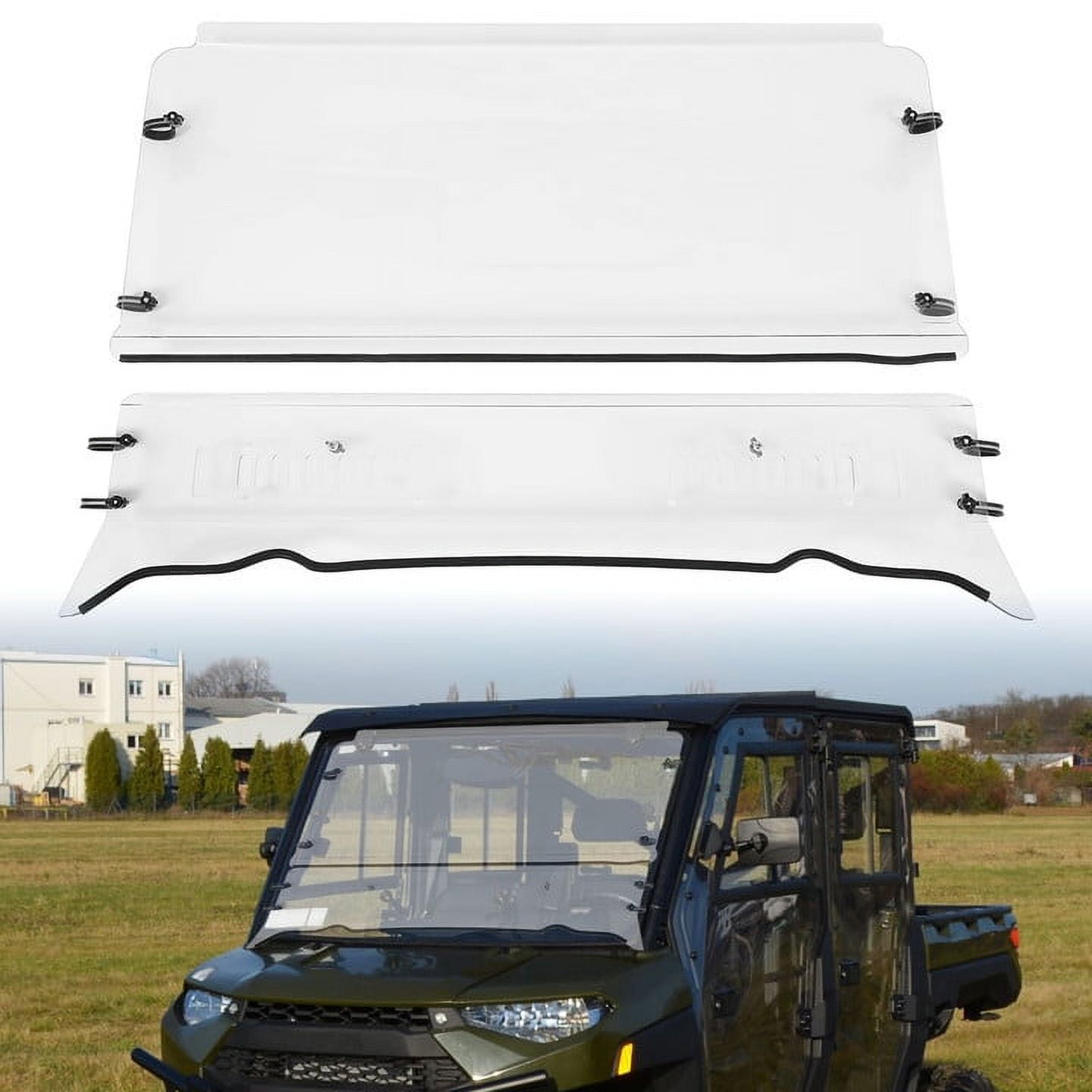 Kojem Front Windshield for 09-23 Polaris Ranger XP 500 700 800 Full ...