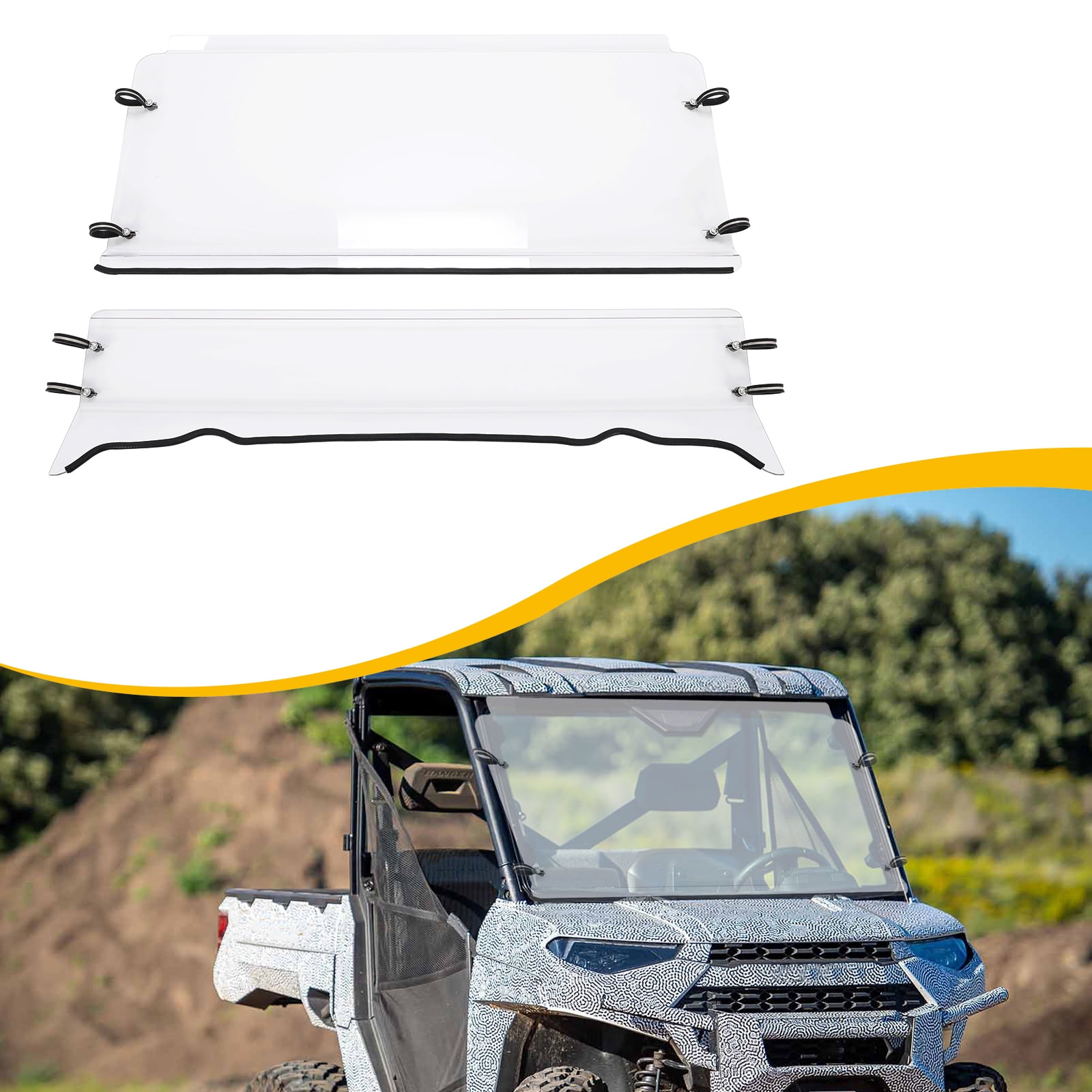 Kojem Front Windshield for Polaris Ranger XP 500, 570, 700, 800 (2009 ...