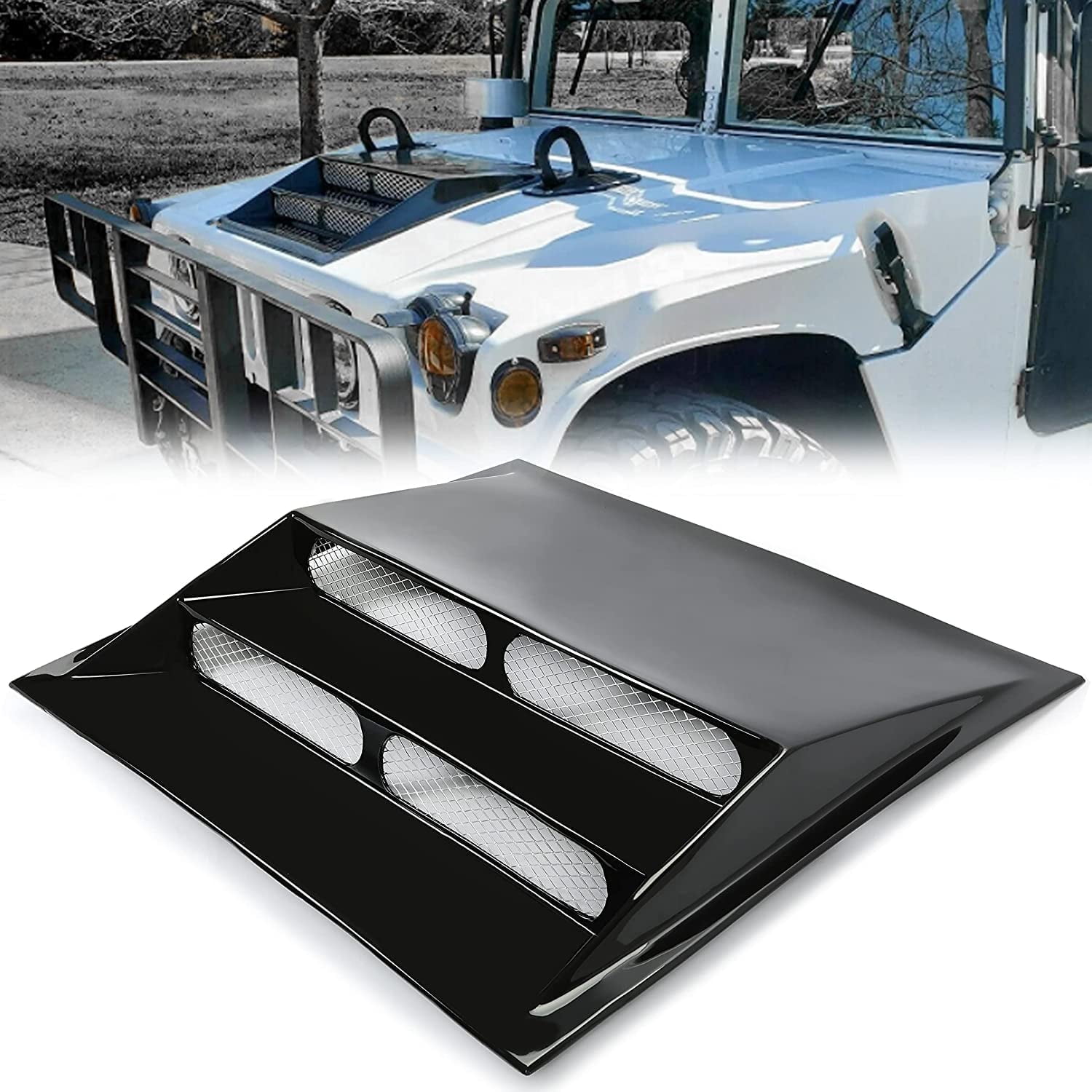 Kojem Hood Scoop Vent for Hummer H1/HUMVEE Painted Black Cold Air Flow ...