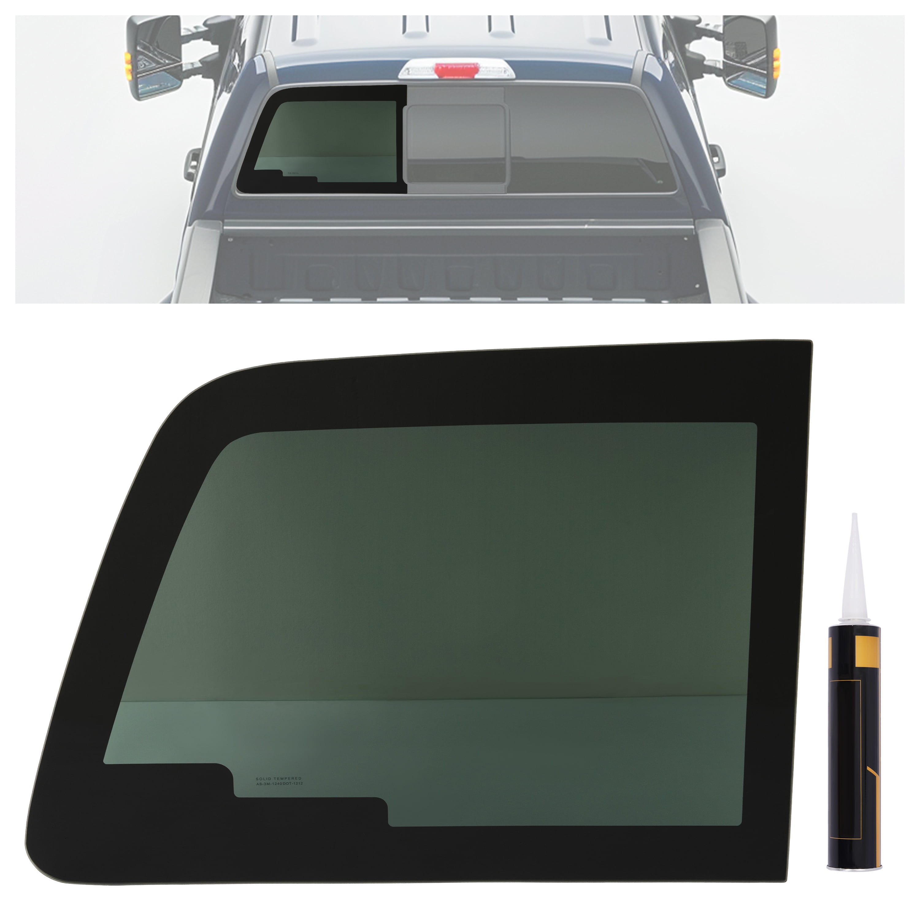 Kojem LH Rear Window Sliding Glass for 2011-2016 Ford F250 F350 Super ...