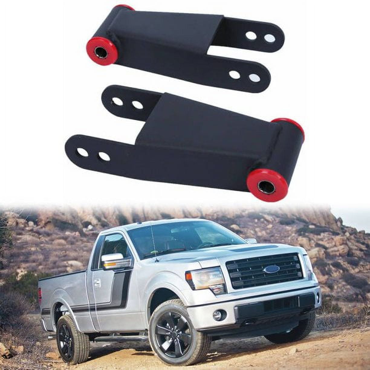 Kojem Lowering Drop Shackles for 2004-2014 Ford F150 Black Rear ...