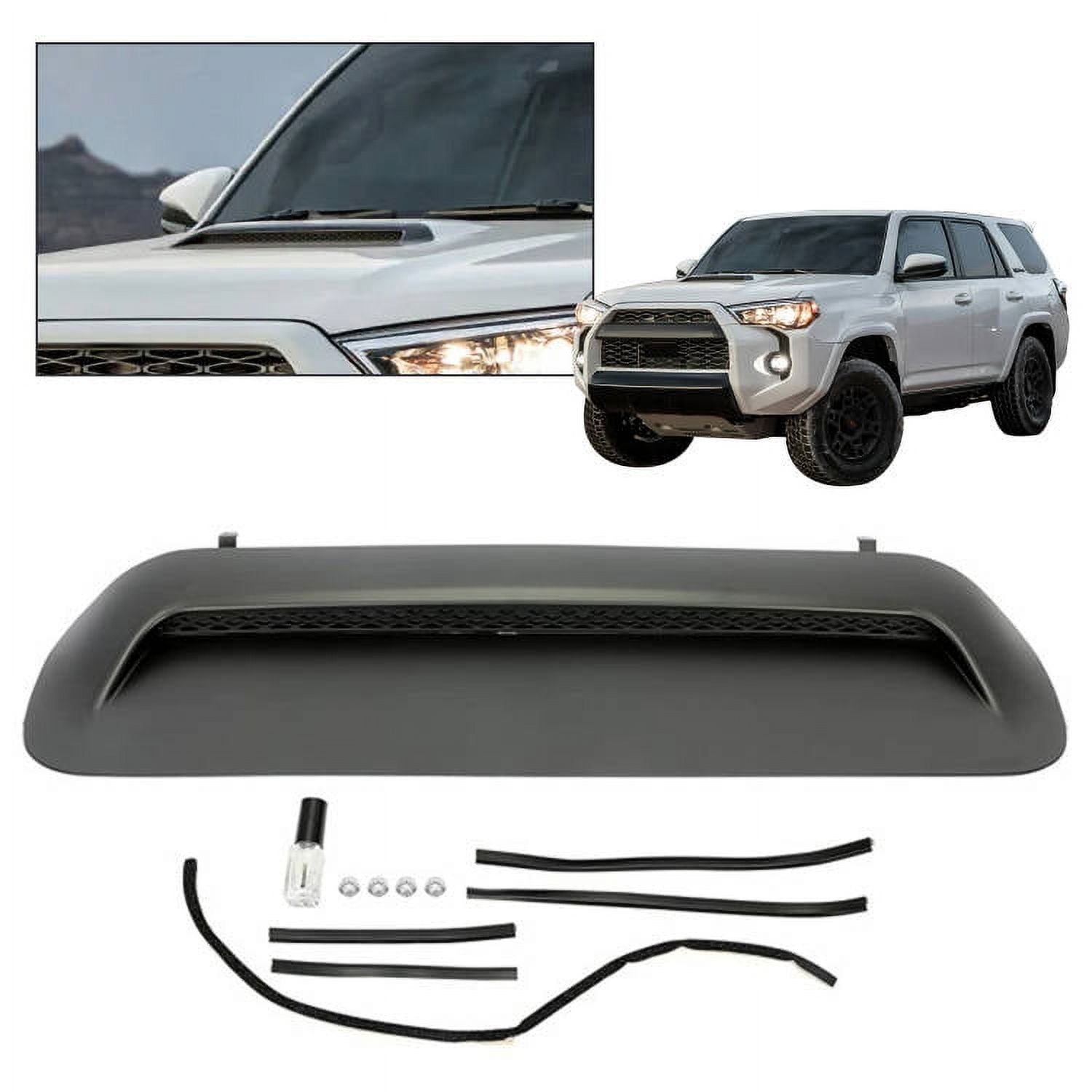 Ecotric Plastic Hood Scoop Upgrade Kit, Unpainted Black Compatible with ...