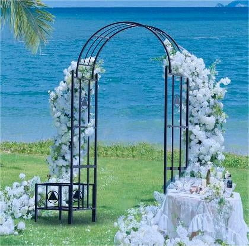 Kojem Metal Arch Garden Arch Arbor Trellis with Planter Boxes for ...