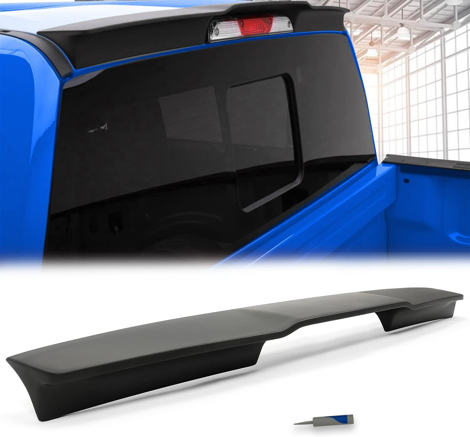 Kojem Cab Rear Roof Spoiler Lip, Painted Black, Adhesive Installation ...