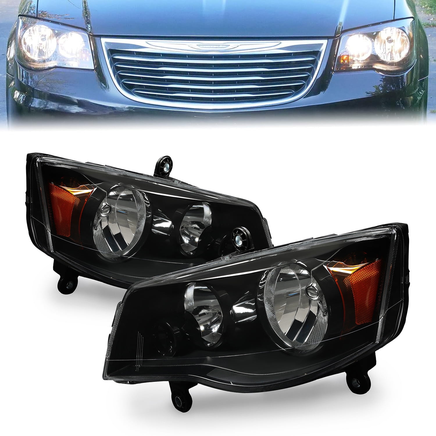 Kojem Headlights Pair for Dodge Grand Caravan (2011-2020) & Chrysler ...