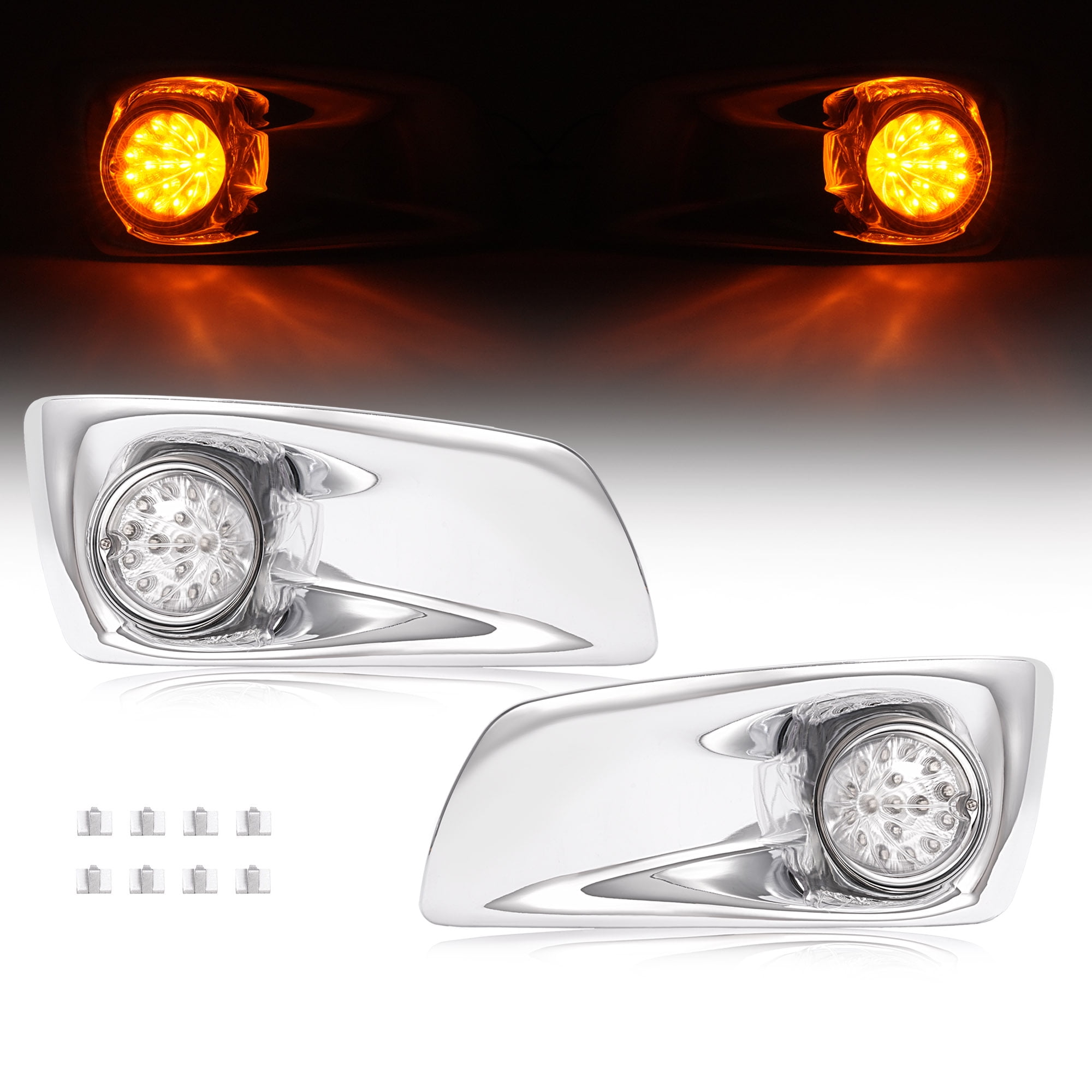 Kojem Pair Fog Lights+Fog Light Bezels for 2007-2017 Kenworth T660 LED ...