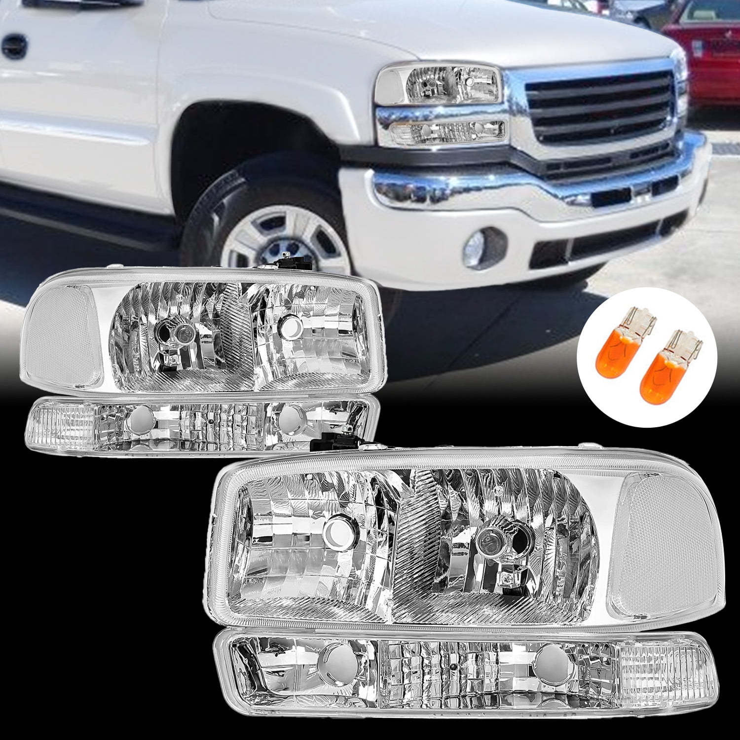 Kojem Pair Headlight for 1999-2007 GMC Sierra 1500 2500 3500 C3 1999 ...