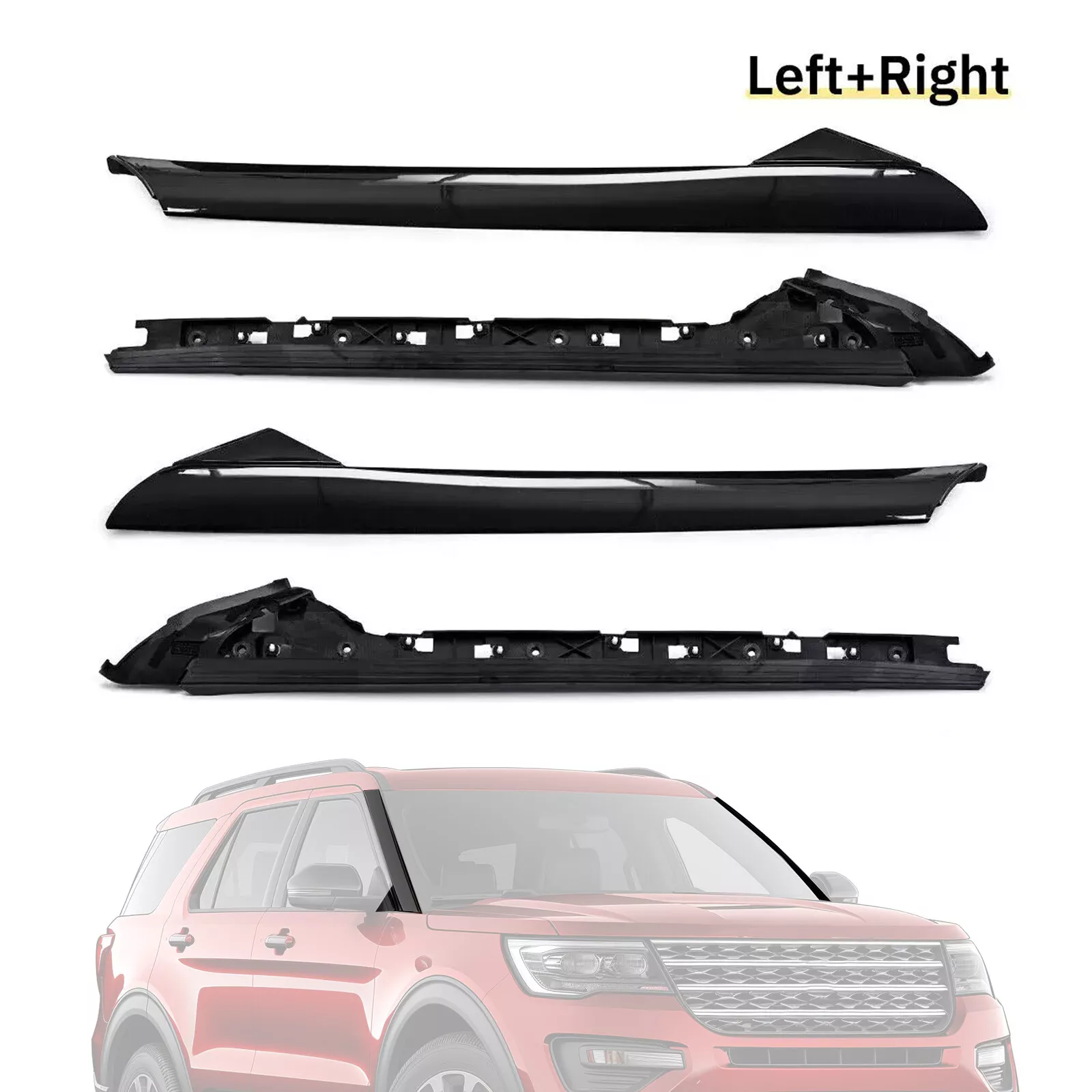 Kojem Pair Inner & Outer Windshield A Pillar Molding Trim For Ford ...