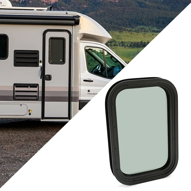 Kojem Universal RV Window for Camper, Trailer, Cargo, Black Powder ...
