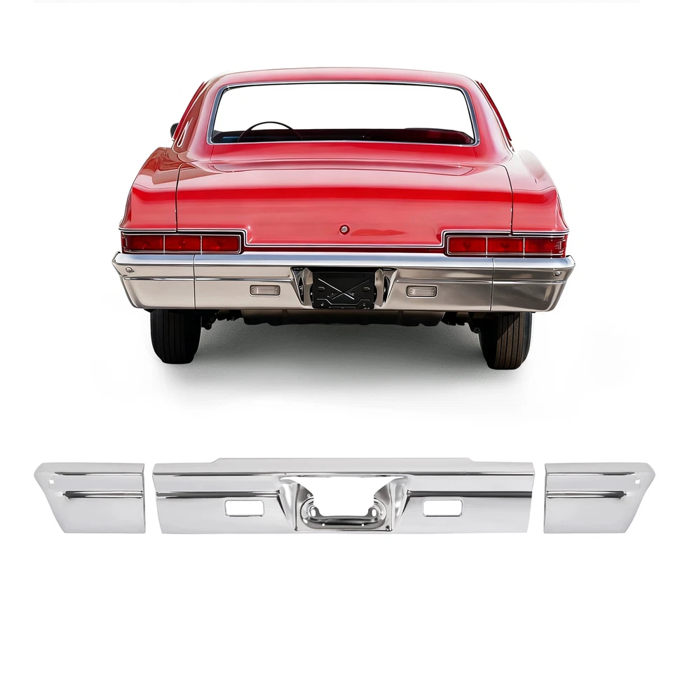 Kojem Rear Bumper Assembly for 1966 Chevrolet Impala Steel Chrome ...
