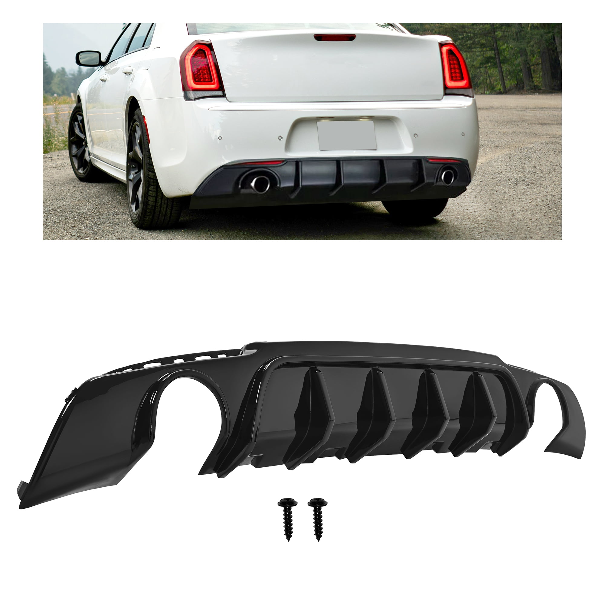 Kojem Rear Bumper Diffuser Valance Shark Fins for Chrysler 300 2015 ...