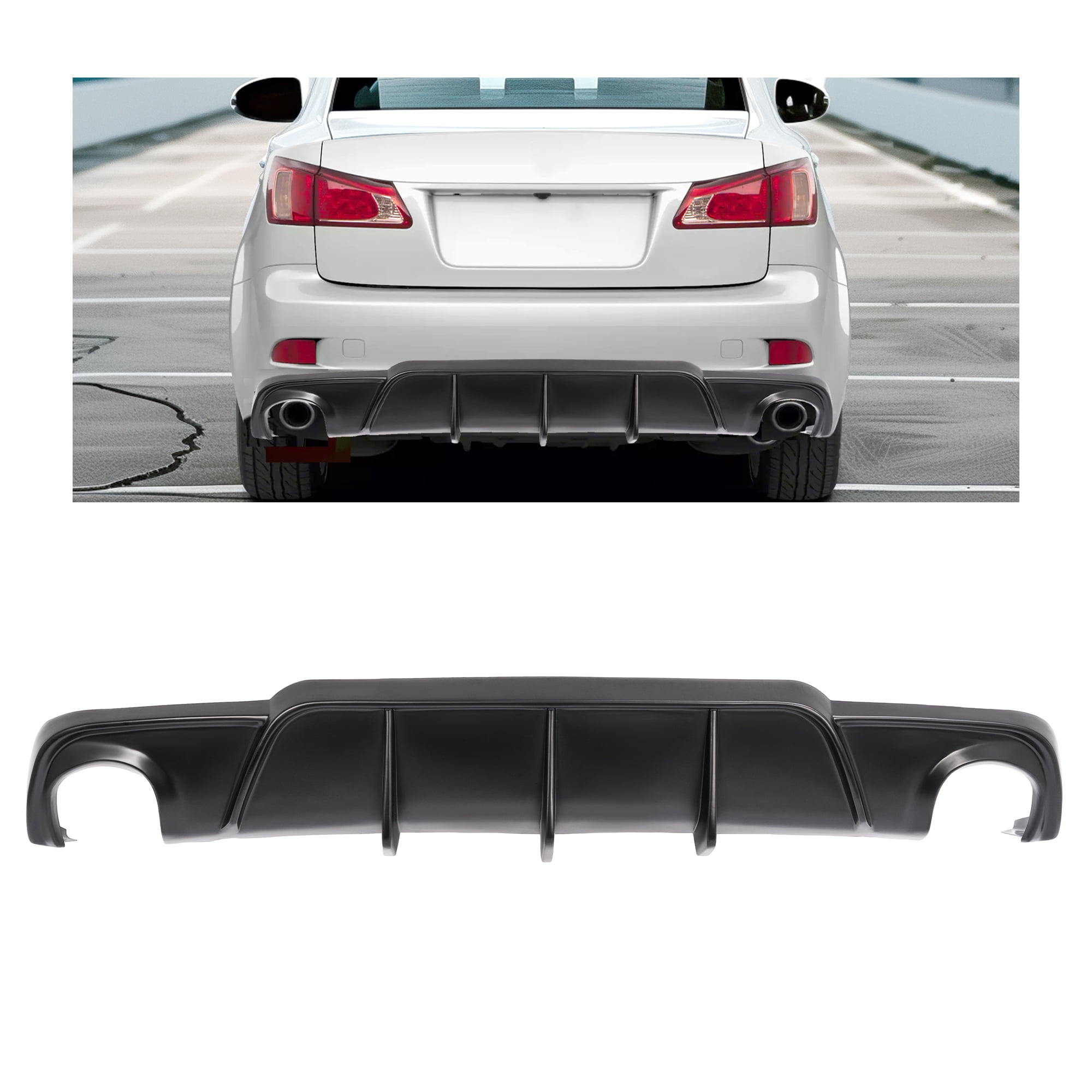 Kojem Rear Bumper Diffuser for 2006-2013 Lexus IS250 IS350 4Door Sedan ...