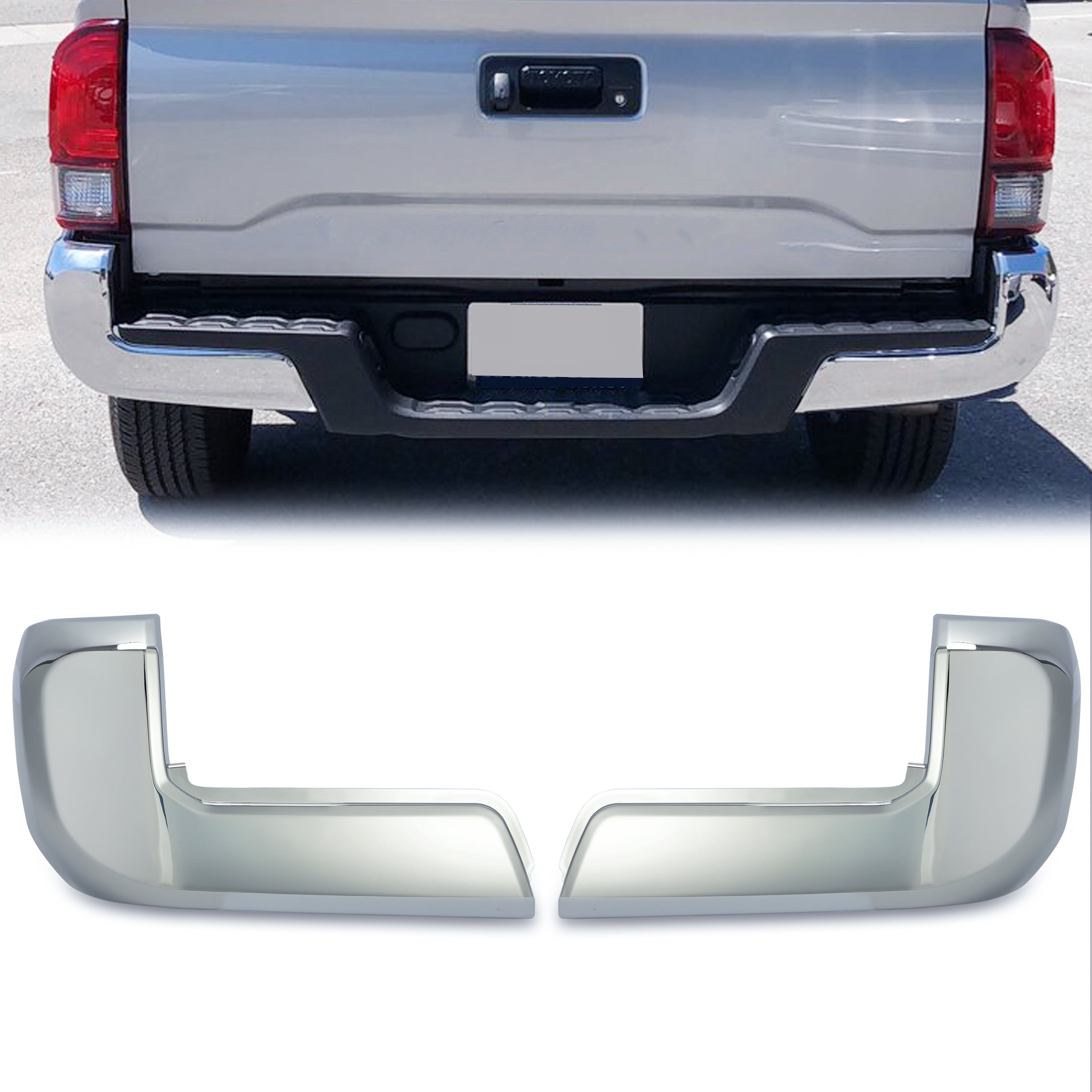 Kojem Rear Bumper End Caps Pair for 2016-2021 Toyota Tacoma W/O Sensors ...