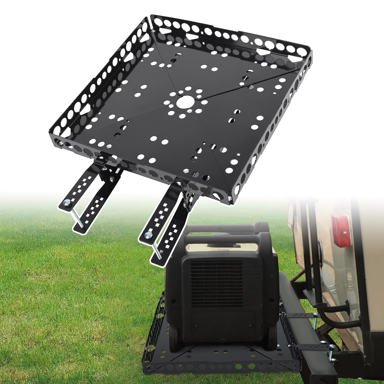 Kojem Rear Bumper Mounted Generator Cargo Luggage Basket Rack Tray Kit ...