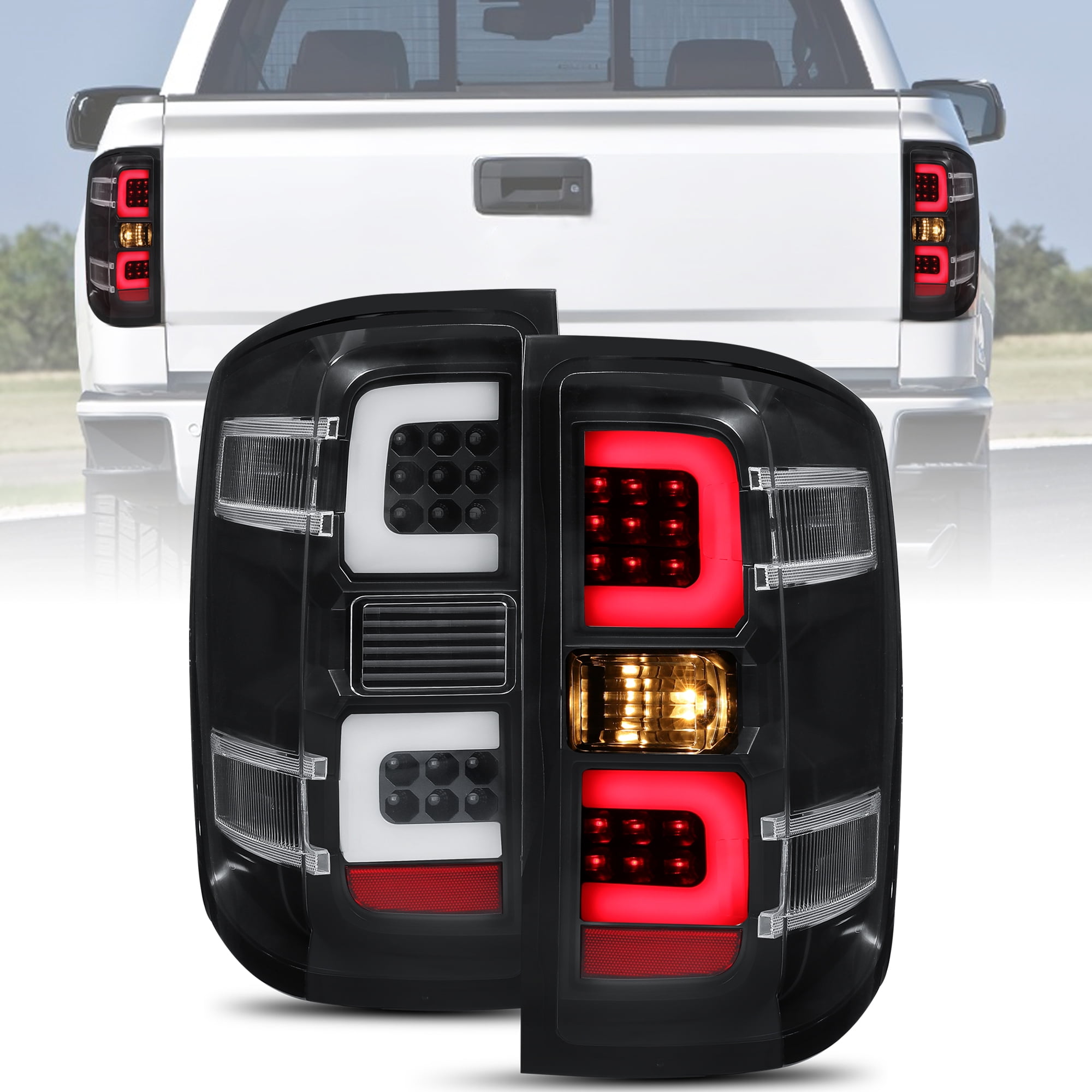 Kojem Rear LED Tail Lights Lamps for 14 15 16 17 18 Chevrolet Silverado ...