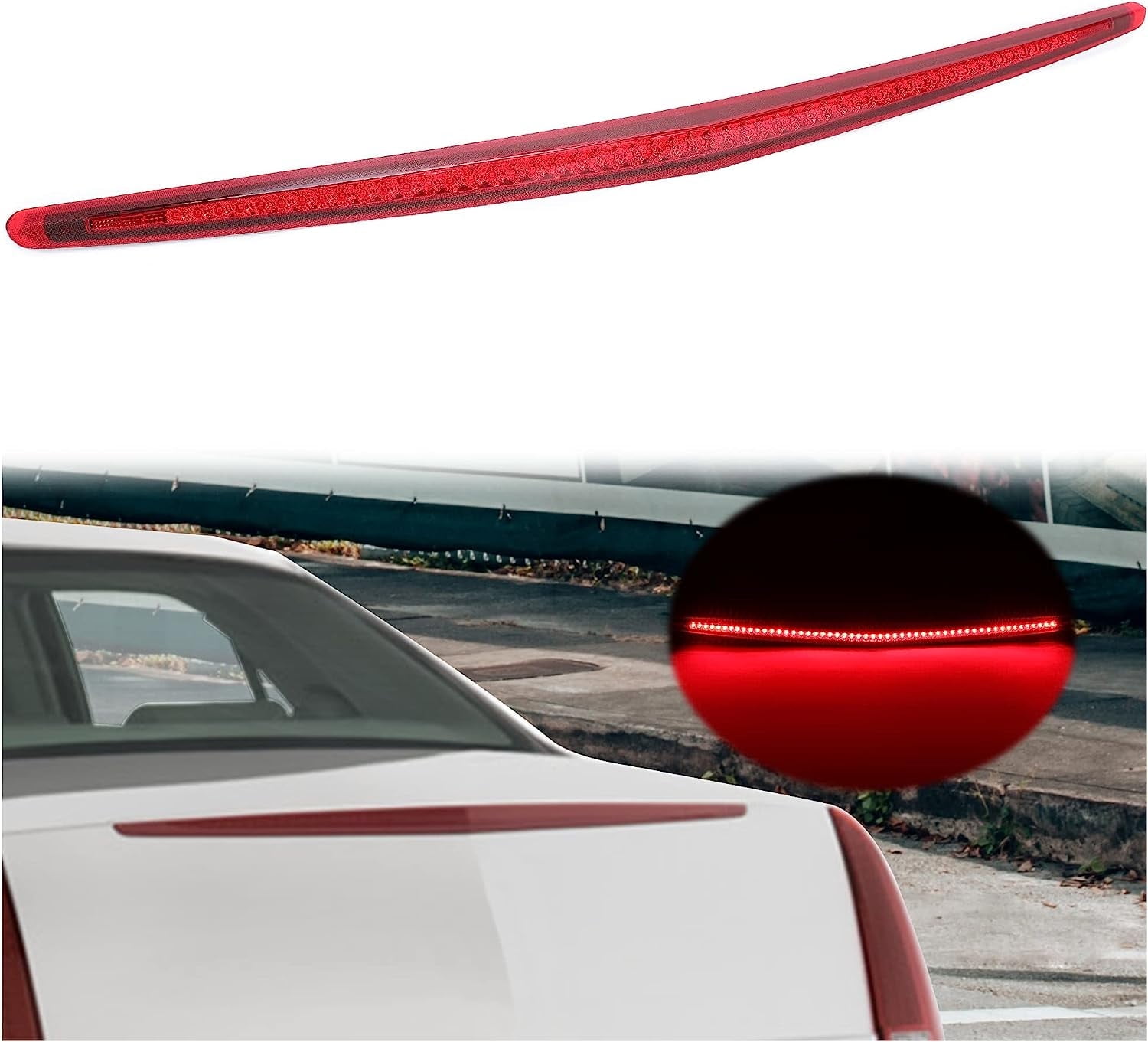 Kojem LED Third Brake Light Assembly for 2006-2011 Cadillac DTS, Rear ...