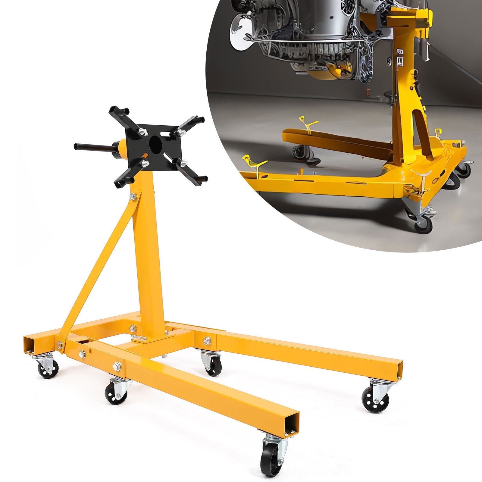 Kojem Rotating Engine Stand for Universal Auto Truck Motor Hoist Dolly ...