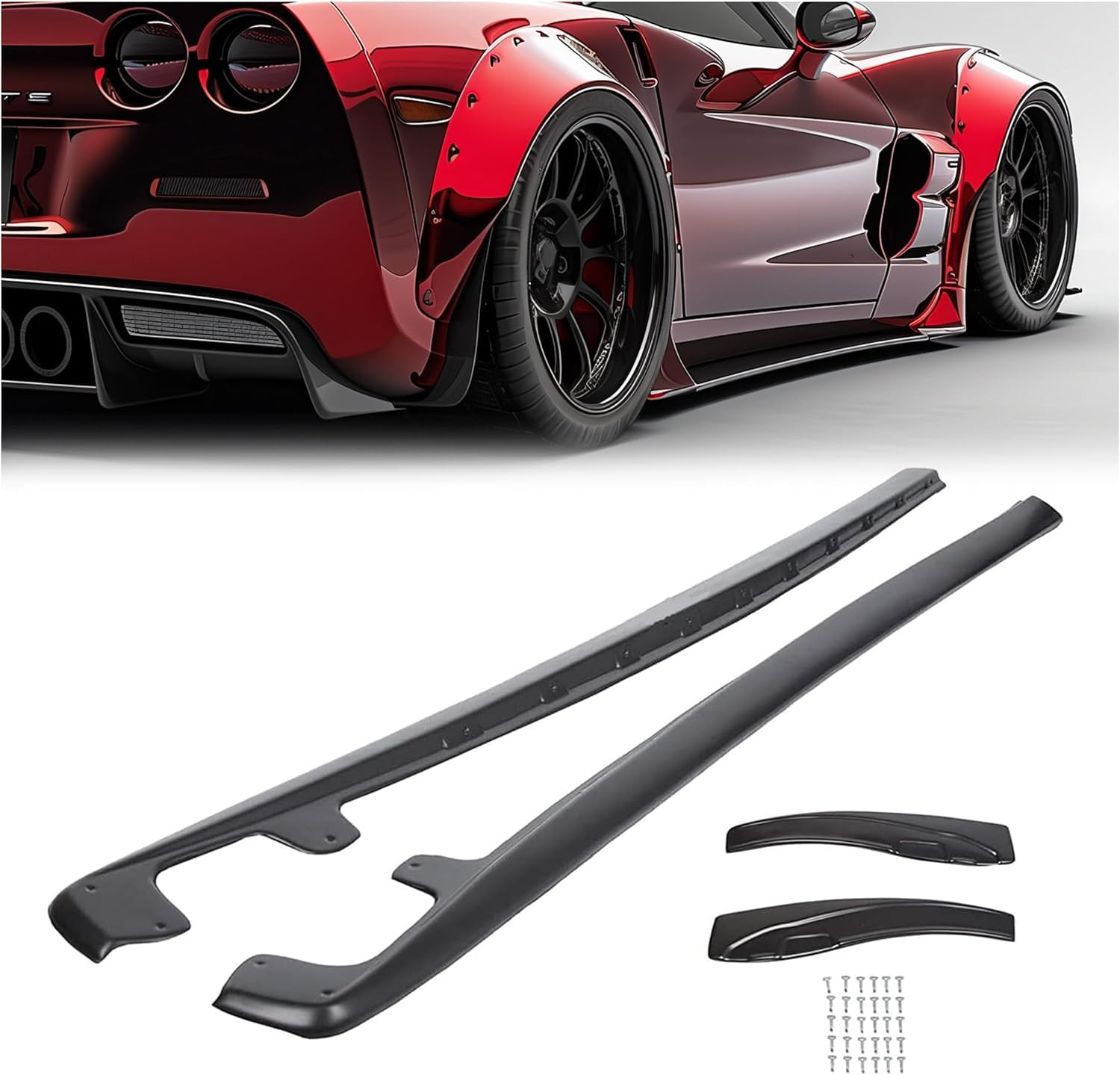 Kojem Side Skirts Rocker Panels Guard for 2005-2013 Chevrolet Corvette ...