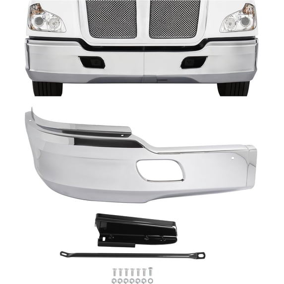Kojem Silvery Alloy Steel Bumper Compatible with 2012-2021 Kenworth ...