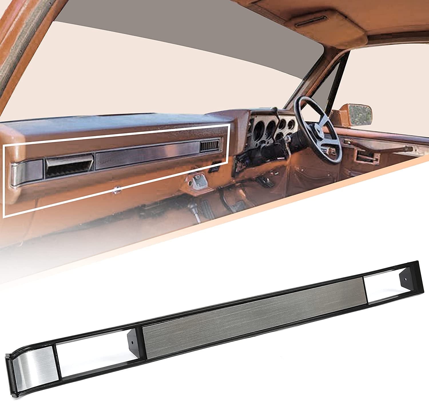 Kojem Silvery Dash AC Vent Plate Brushed Air Conditioning Vent Cover ...