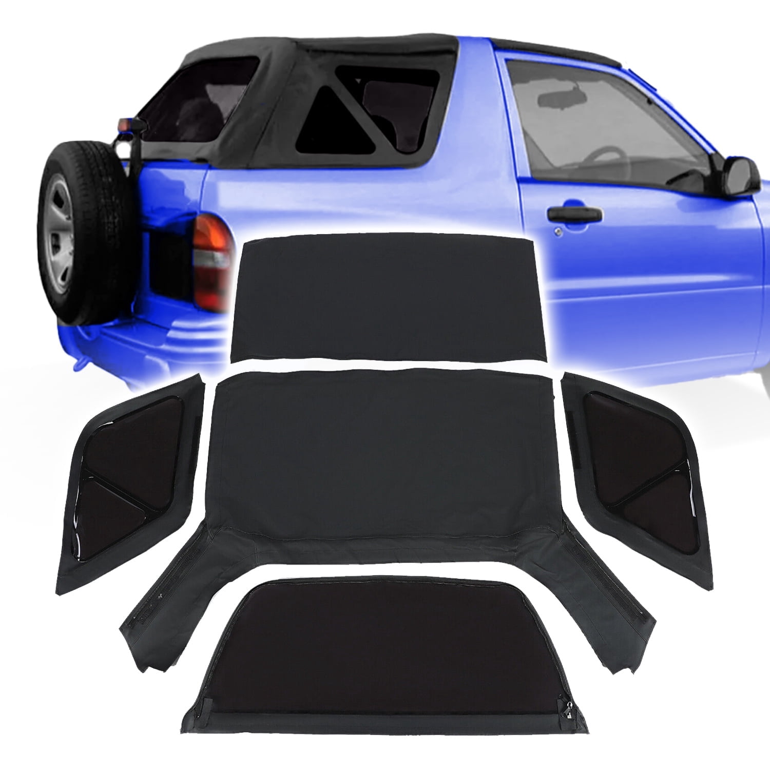 Kojem Soft Top for 1999-2004 Suzuki Vitara Chevrolet Tracker Black ...