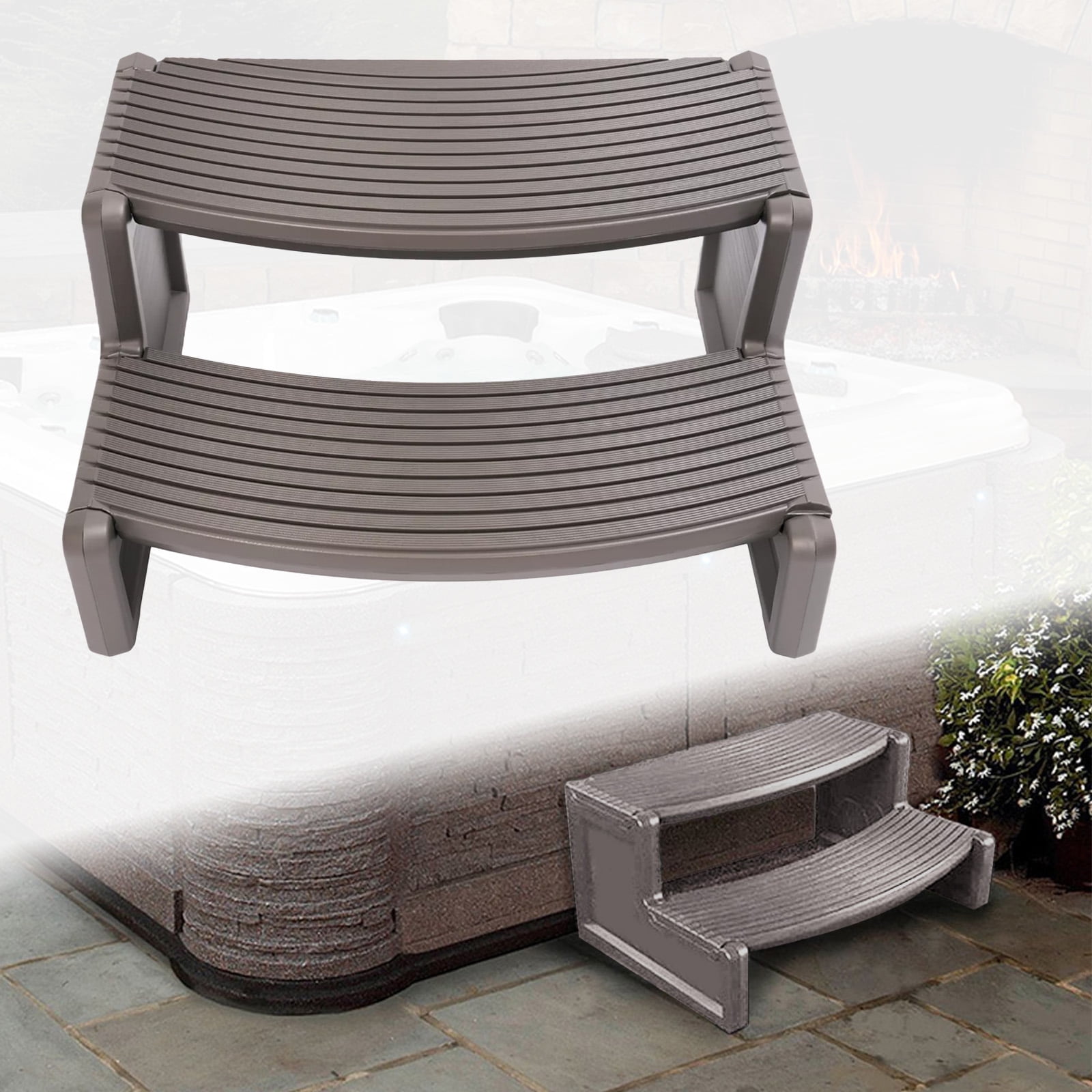 Kojem Spa Step Hot Tub 2-Step Universal Outdoor Indoor Step Stool Pool ...