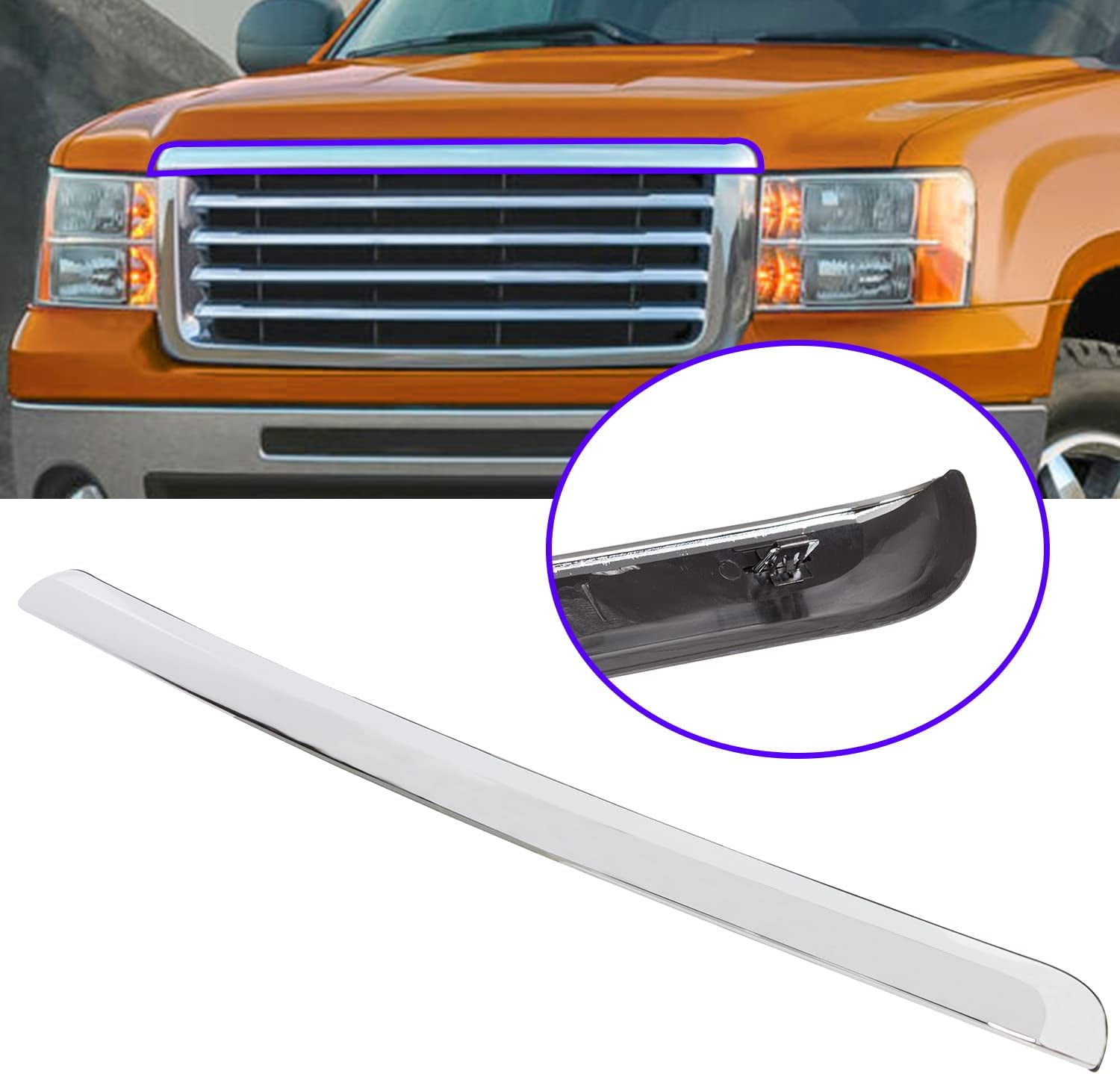 Kojem Truck Hood Molding Trim for 2007-2013 GMC Sierra 1500 2500HD ...