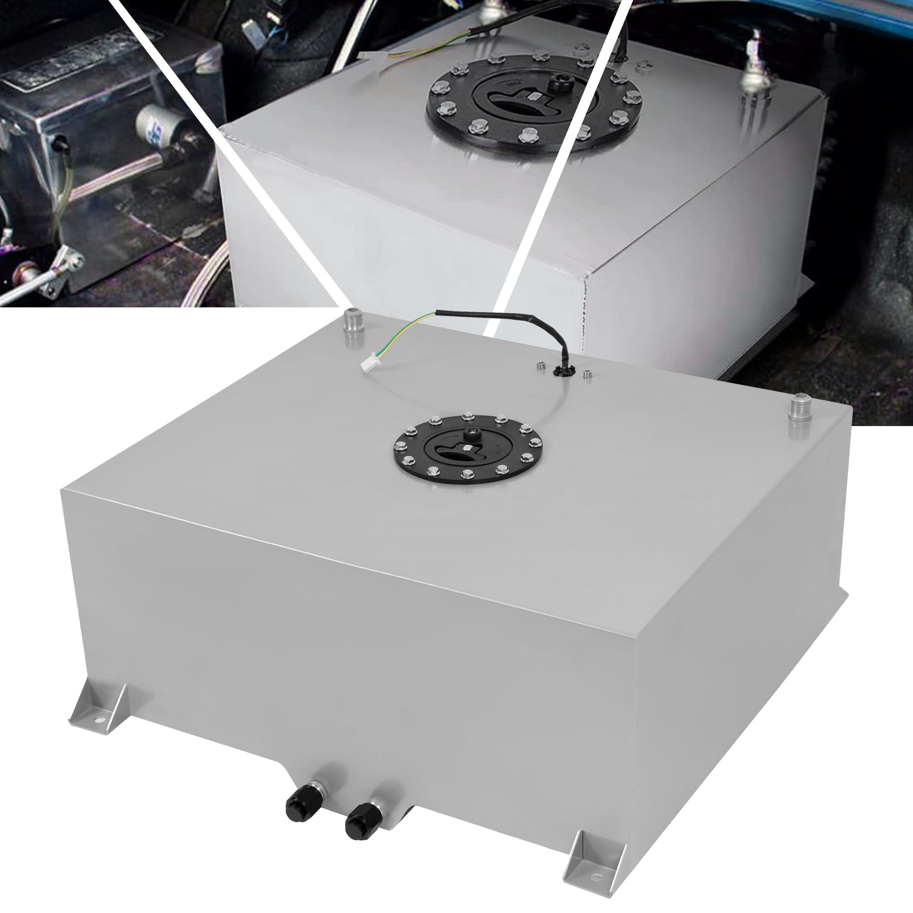 Kojem 20 Gallon Universal Fuel Cell Tank, Polished Aluminum, for Truck ...