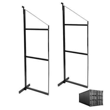 1 Tier Shipping Container Shelving Bracket with Hooks - 16"x18", 550 ...