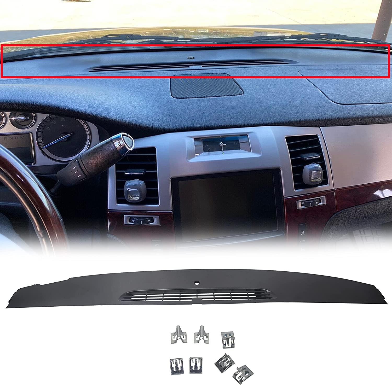 Kojem Upper Dashboard Front Dash Defrost Vent Cover Overlay w/Grille ...