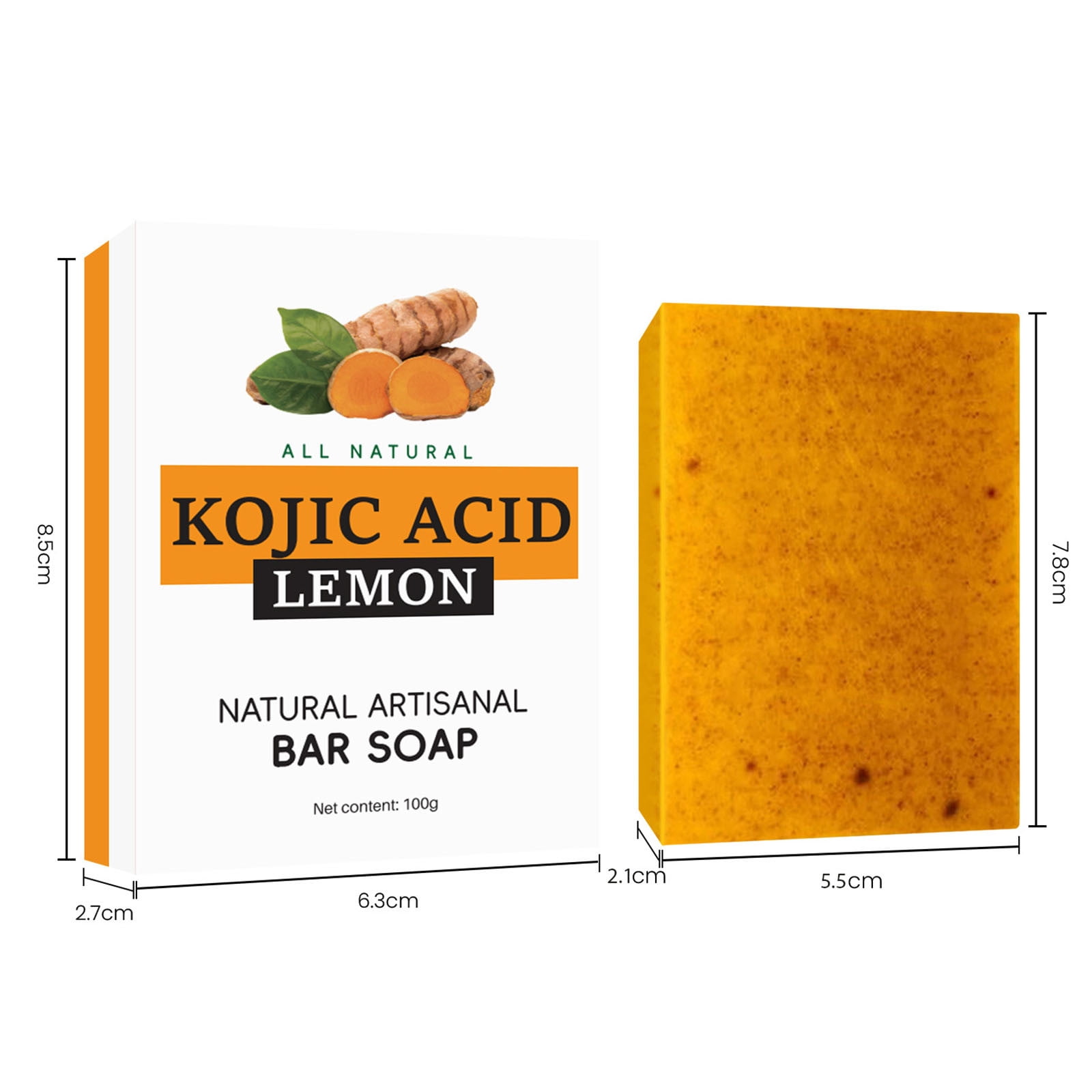 Kojic Acid Soap, Lemon Turmeric Soap Bar for Face & Body, Kojic Acid ...