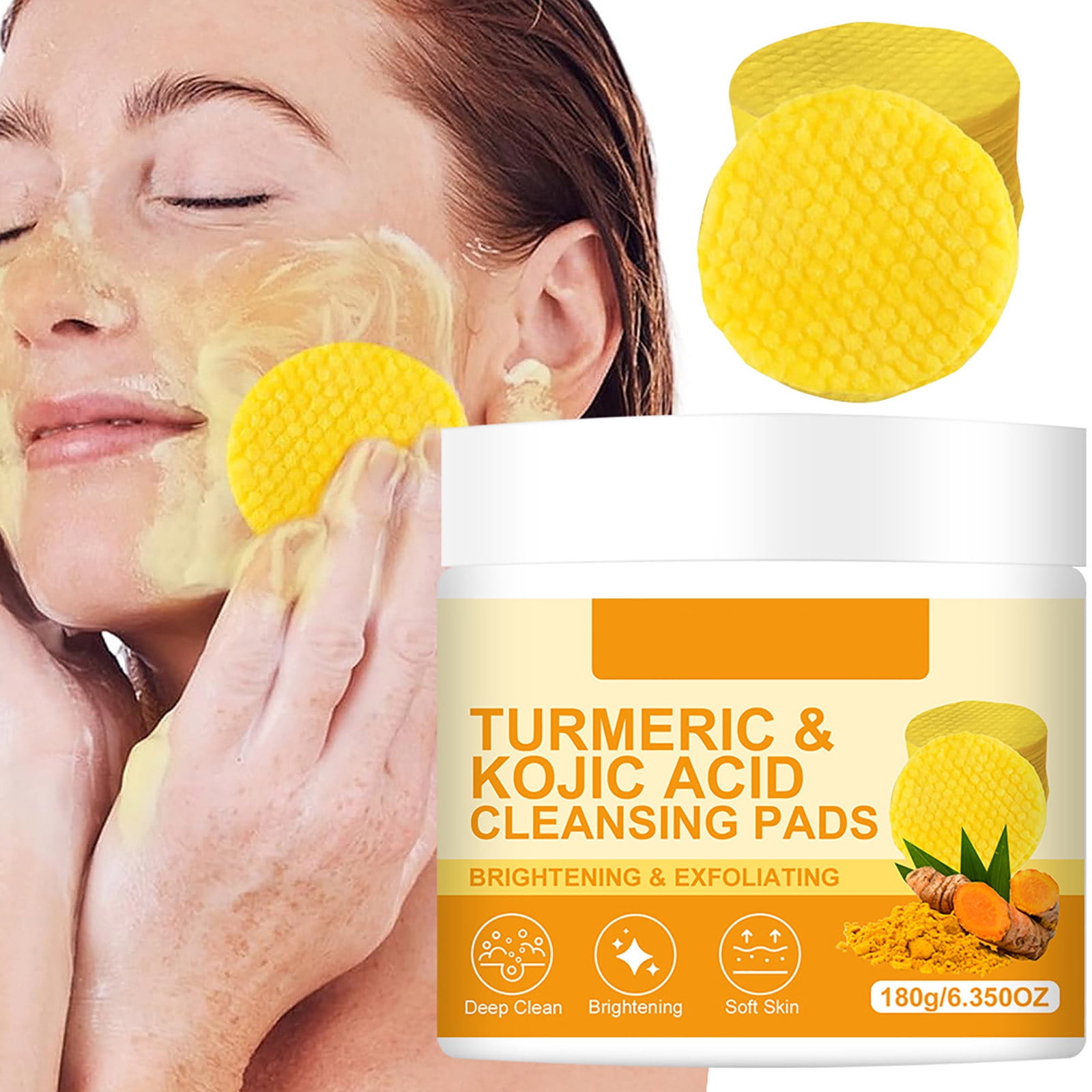 Kojic Acid and Turmeric Cleansing Pads, 100PCS Turmeric Kojic Cleansing ... Kojic Acid and Turmeric Cleansing Pads, 100PCS Turmeric Kojic Cleansing ...