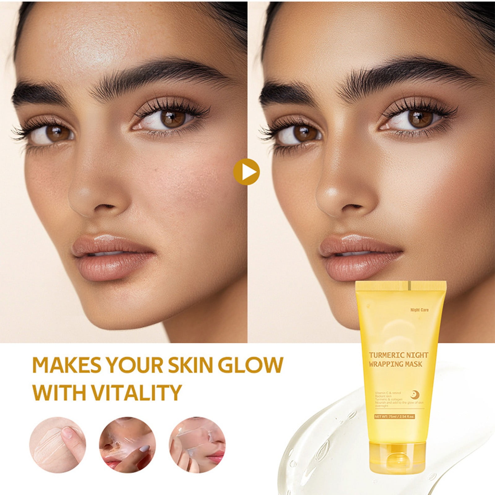 Kojic Acid Turmeric Overnight Wrapping Peel Off Mask - Nourishes dull ...