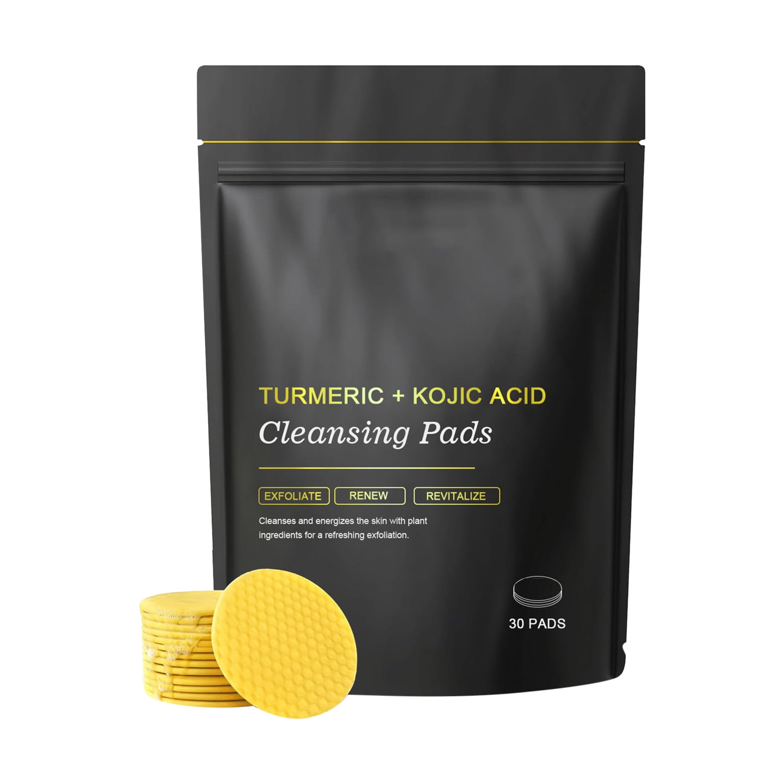 Kojic Acid Vitamin B5 Face Scrub Pads 30 Pads Turmeric Exfoliating ...