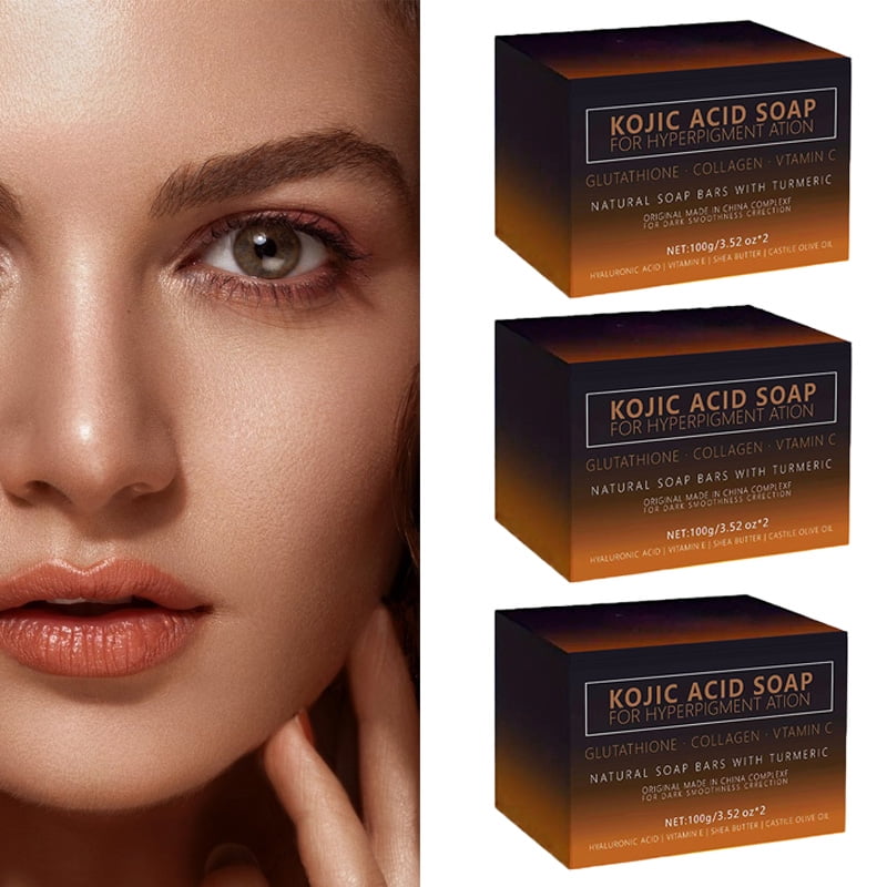Kojic Acid Vitamin C and Retinol Soap Bars with Turmeric for Dark Spot ...