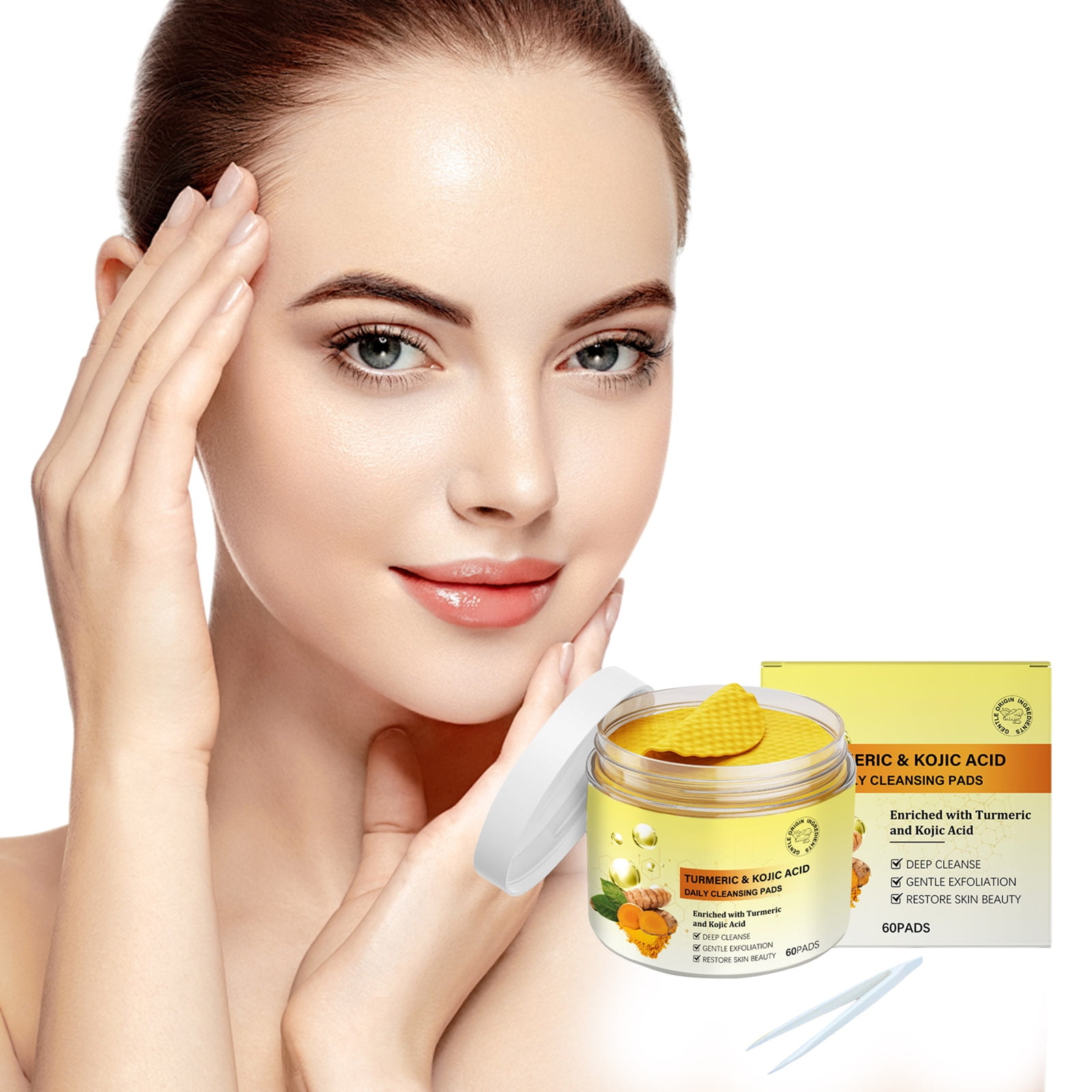 Kojic Acid-enriched Cleansing Pads with turmeric create luminous complexion via dual action ...