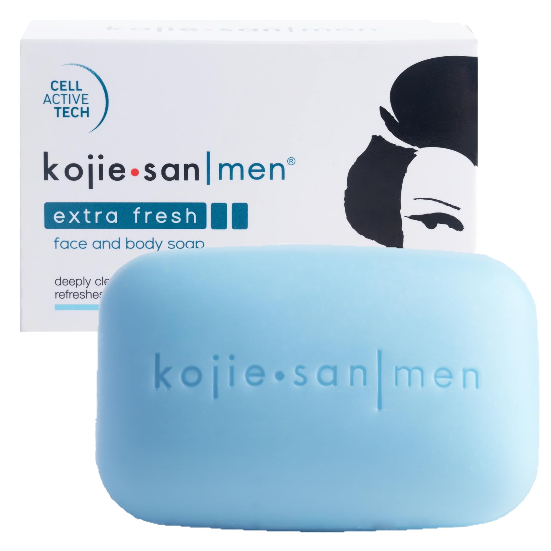 Kojie San Men Extra TSF6 Fresh Face and Body Soap - The Original Kojie Soap for Men Deep ...