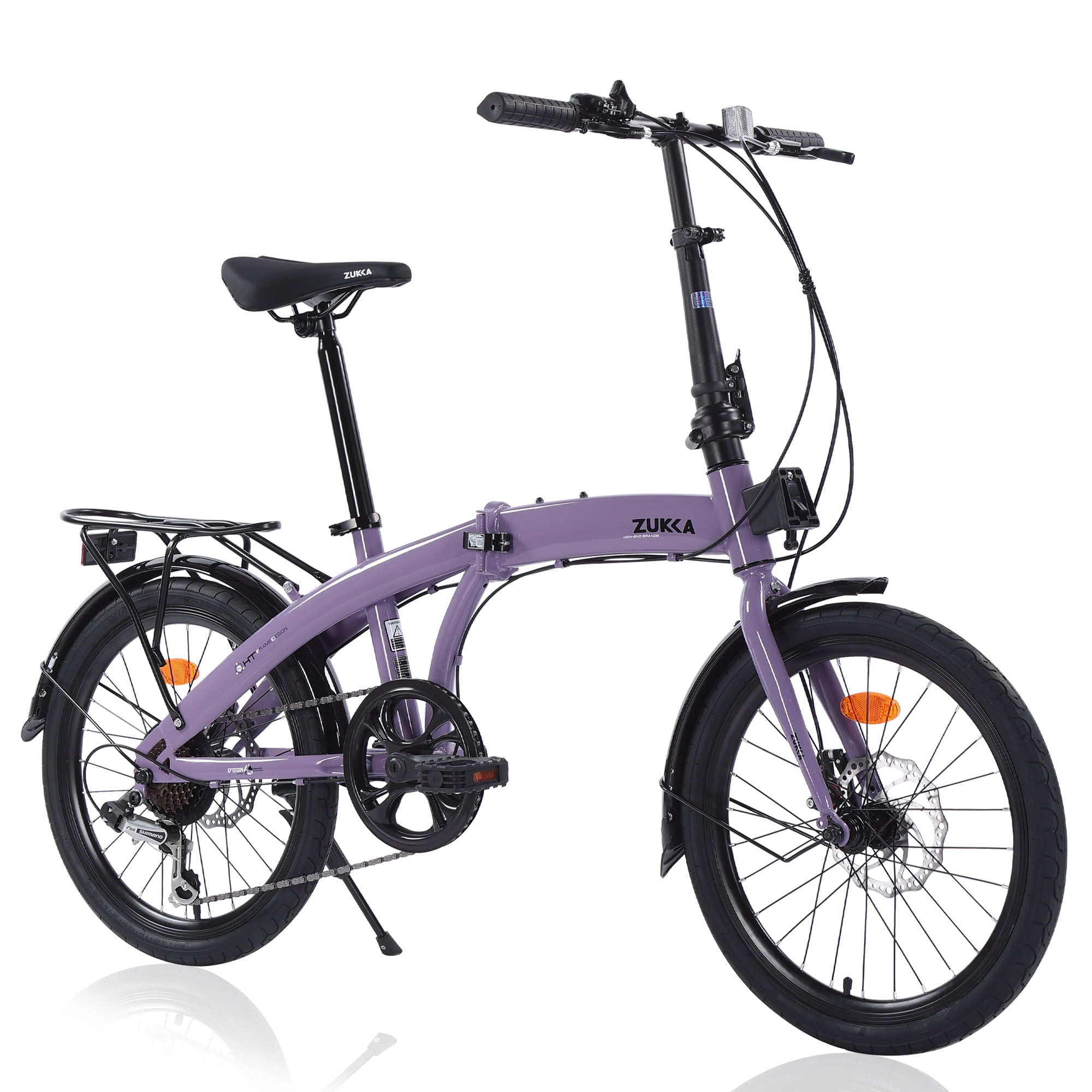 Kojooin 20 Inch Folding Bike With 7-Speed Shifter, Front And Rear Disc ...