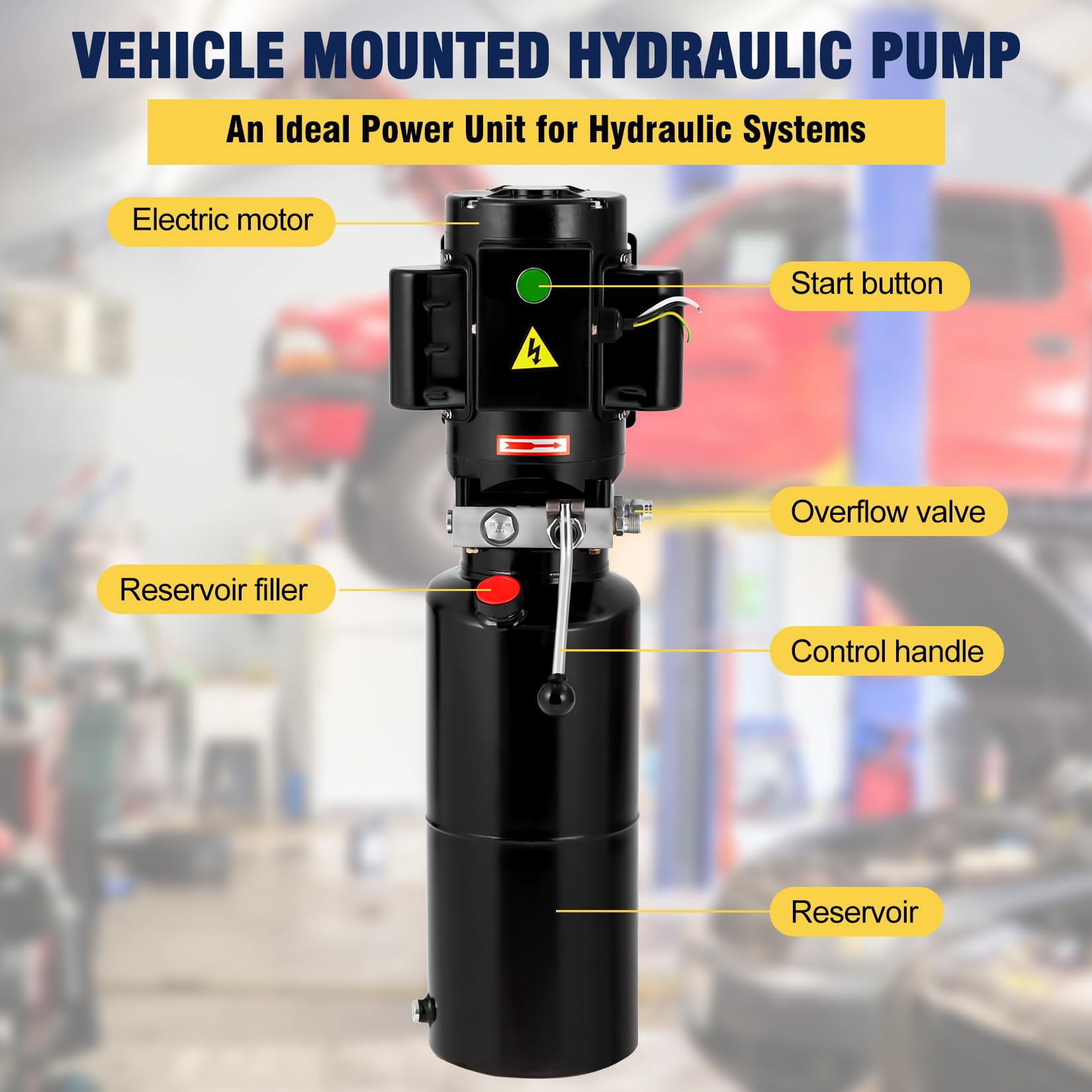 Kojooin 220 V Car Lift Hydraulic Power Unit, 3 HP Single-Phase Pump ...