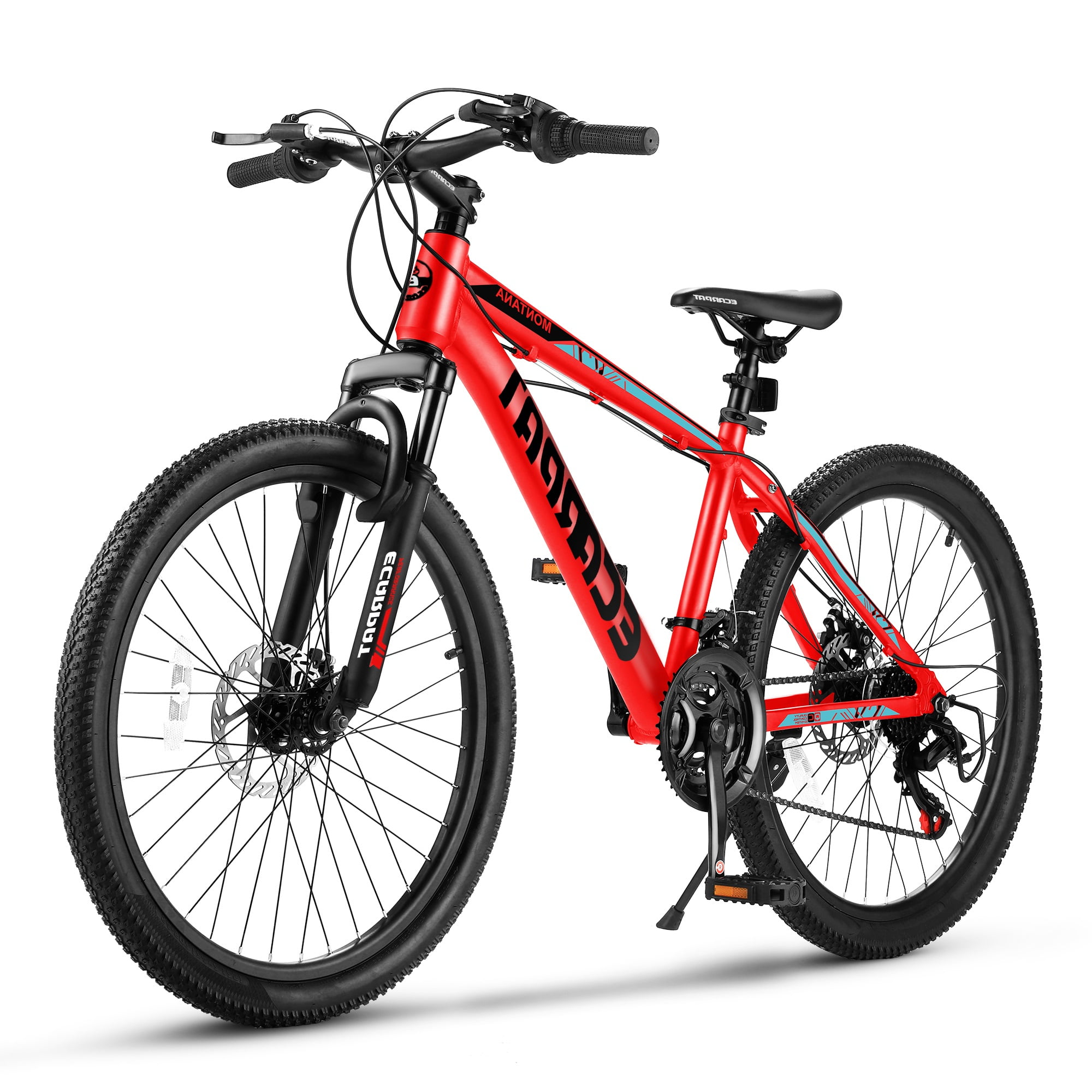 Kojooin 24 Inch Mountain Bike, Aluminium Frame 21-Speed Trail Commuter ...