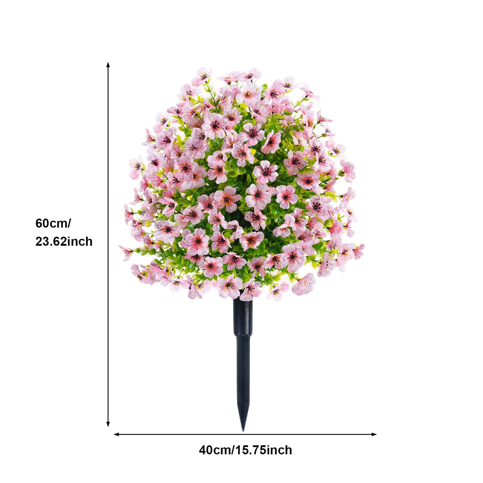 Kojooin 2Pcs Artificial Bushes for Outdoors with Ground Spike, Fabric ...